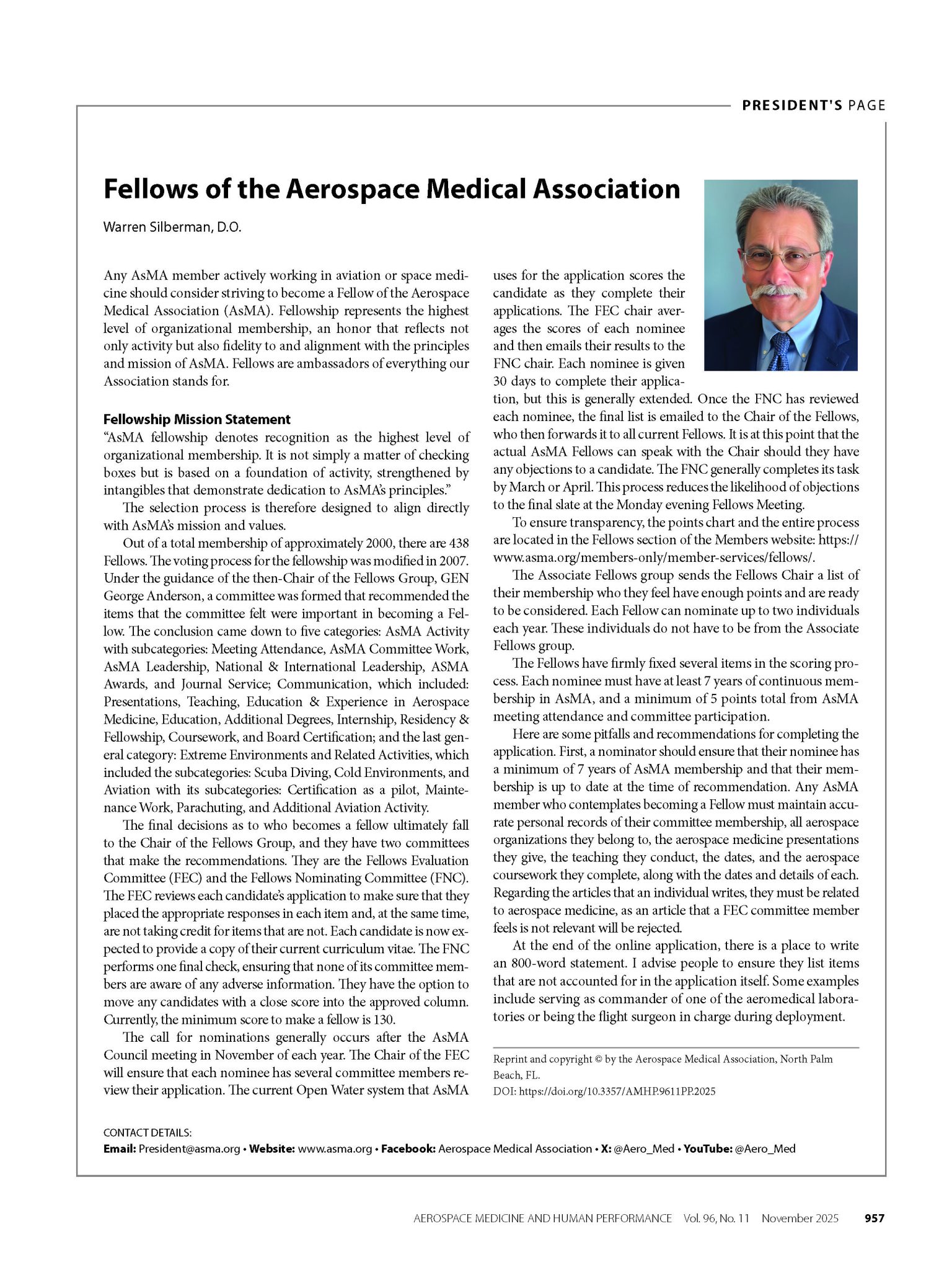 President's Pages - Aerospace Medical Association
